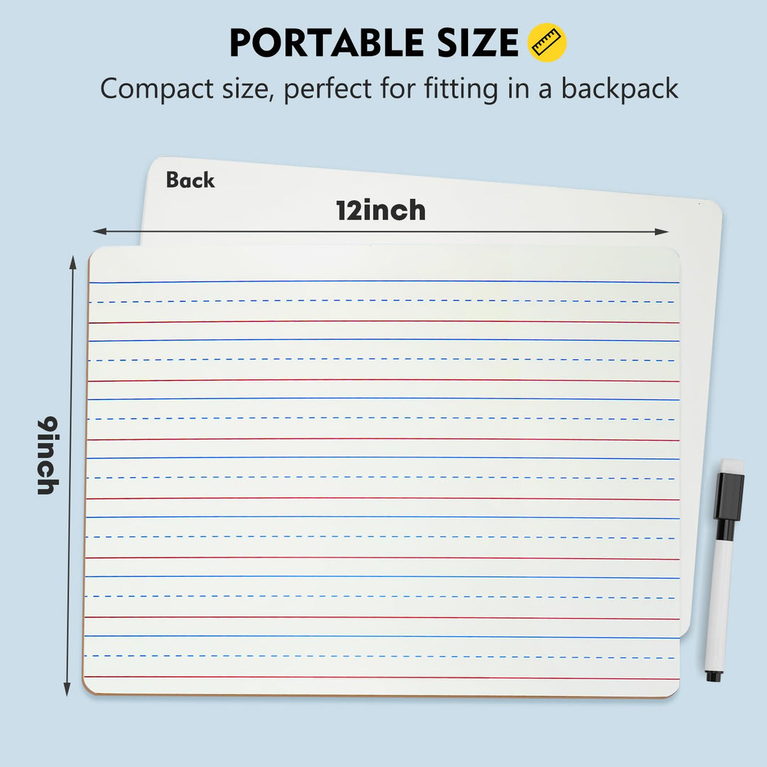 Magicfly Lined Dry Erase Board | 16 Pack Small 9"x12" Whiteboard