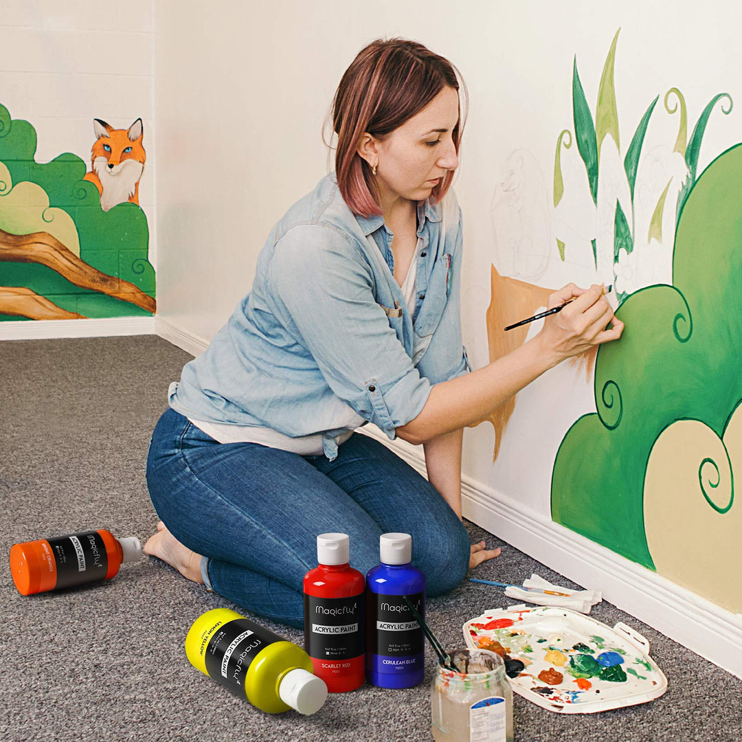 Magicfly Bulk Acrylic Paint Set, 14 Rich Pigments Colors