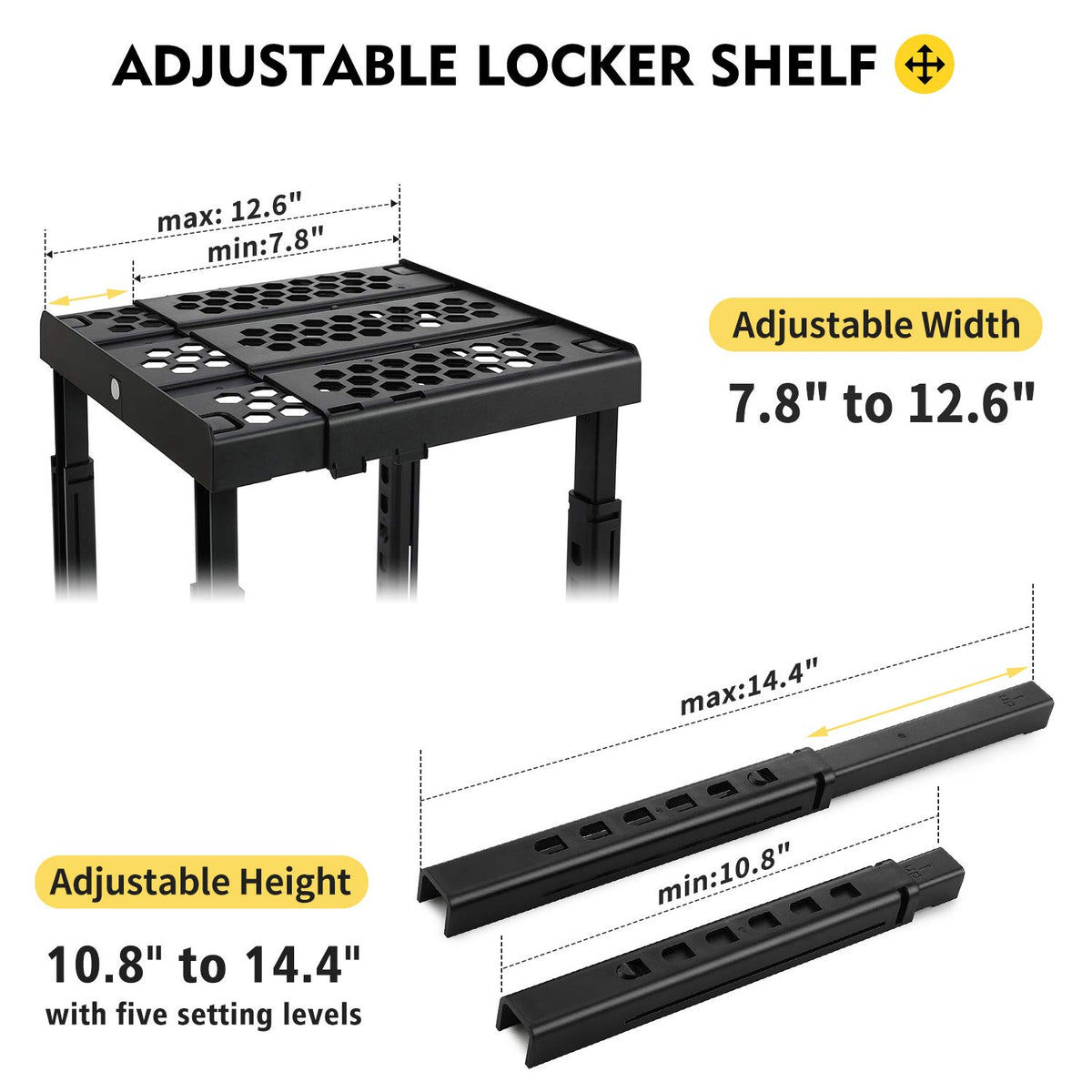 Magicfly Locker Shelf Organizer | Height & Width Adjustable Magnetic ...