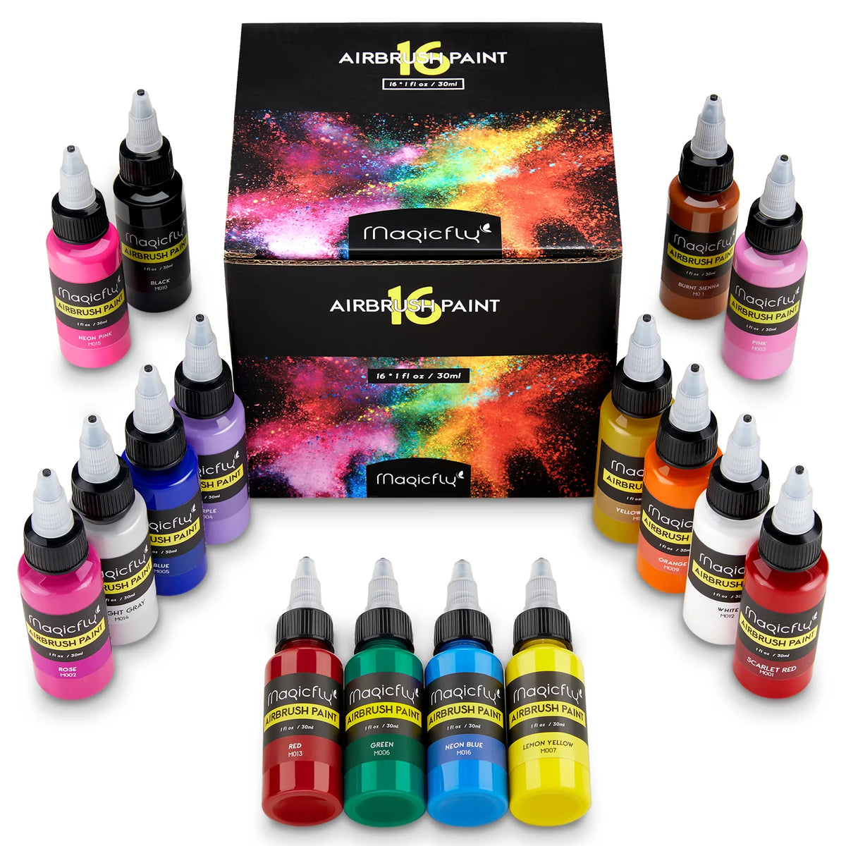 Magicfly Acrylic Airbrush Paint, 16 Colors