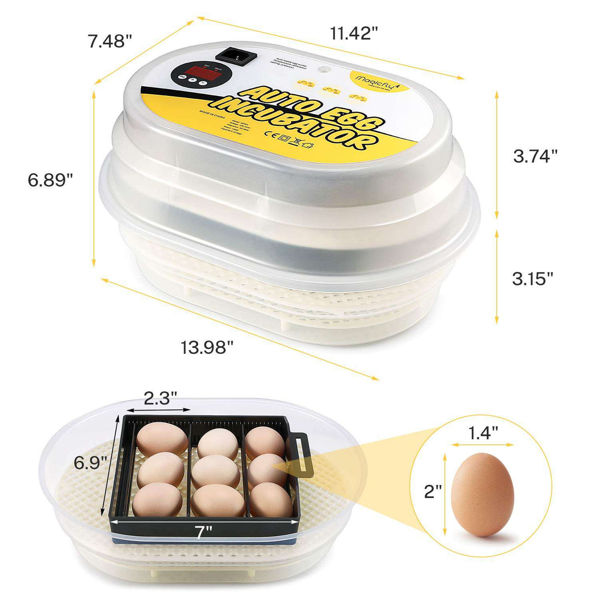 Magicfly Auto Egg Incubator | Mini Egg Incubators for Hatching Eggs