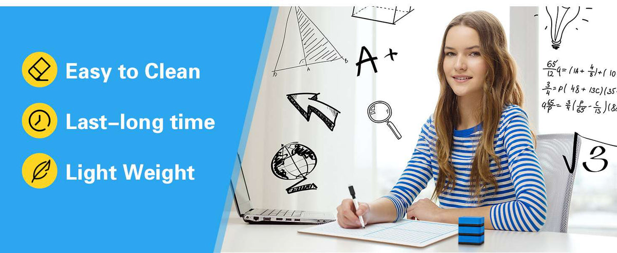 Magicfly Dry Erase Board with Grid Lines | 9x12 Inch Mini Dry Erase Board