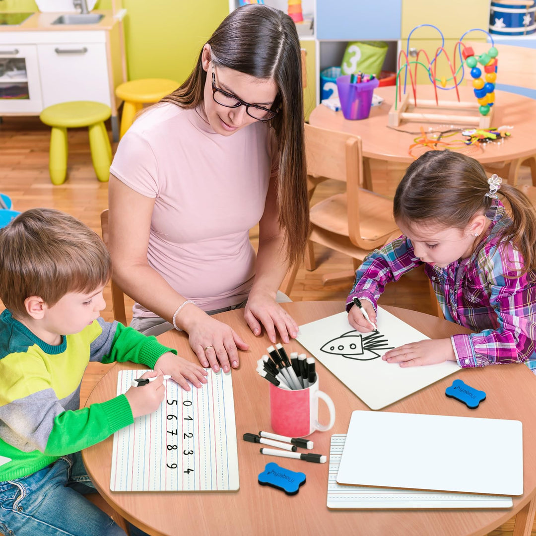 Magicfly Lined Dry Erase Board | 16 Pack Small 9"x12" Whiteboard