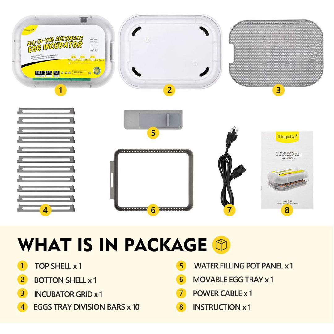 Auto Egg Incubator 40 Egg Hatching with LED Candler, Automatic Turning ...