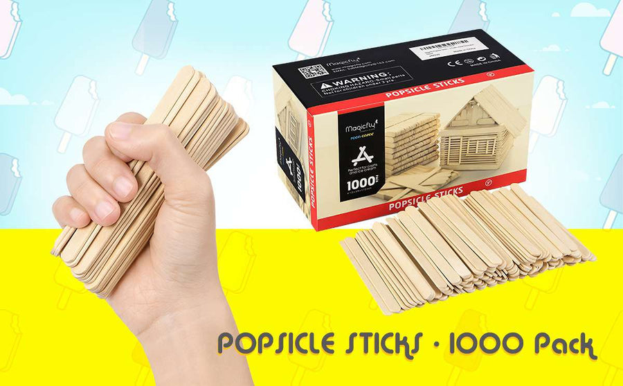 Magicfly Wooden Popsicle Sticks | Wood Sticks for Crafts Food Grade