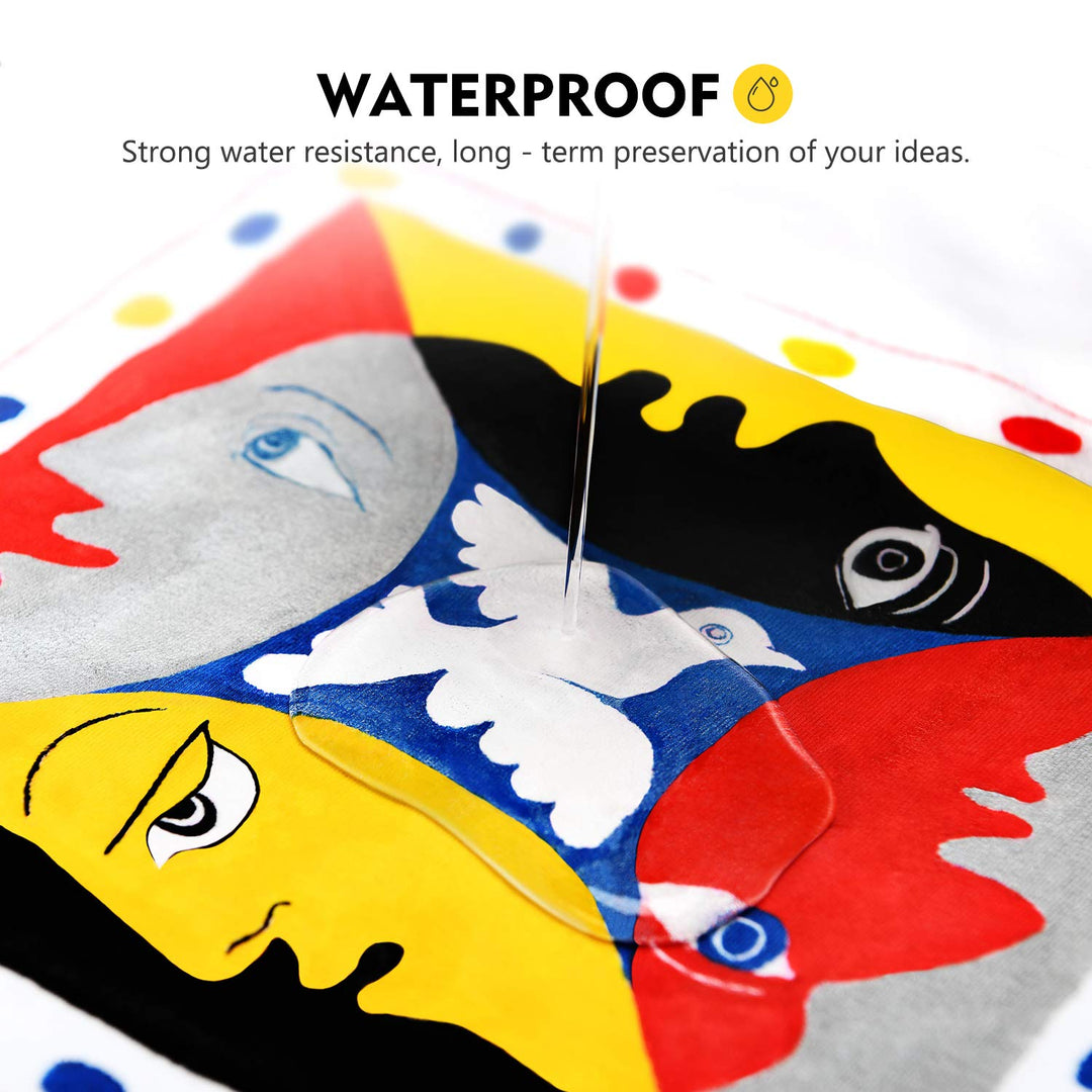 Magicfly Permanent Soft Fabric Paint Set for Clothes with 3 Brushes