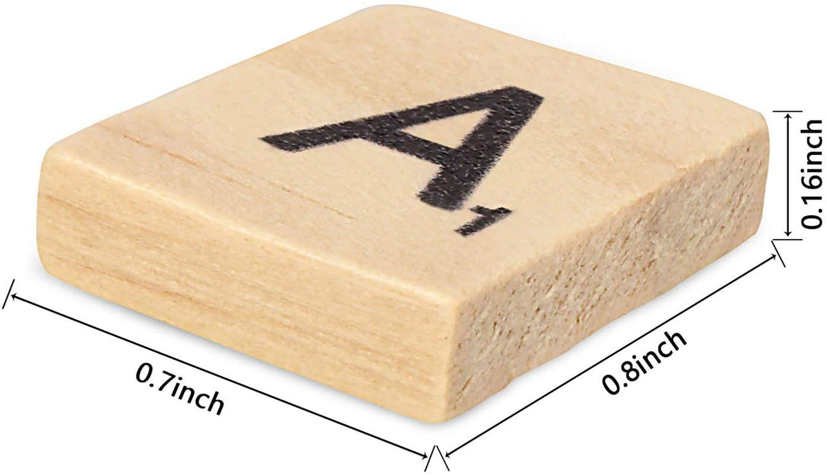 Magicfly Wooden Scrabble Tiles 500Pcs A-Z alphabet | Wood Letter Tiles
